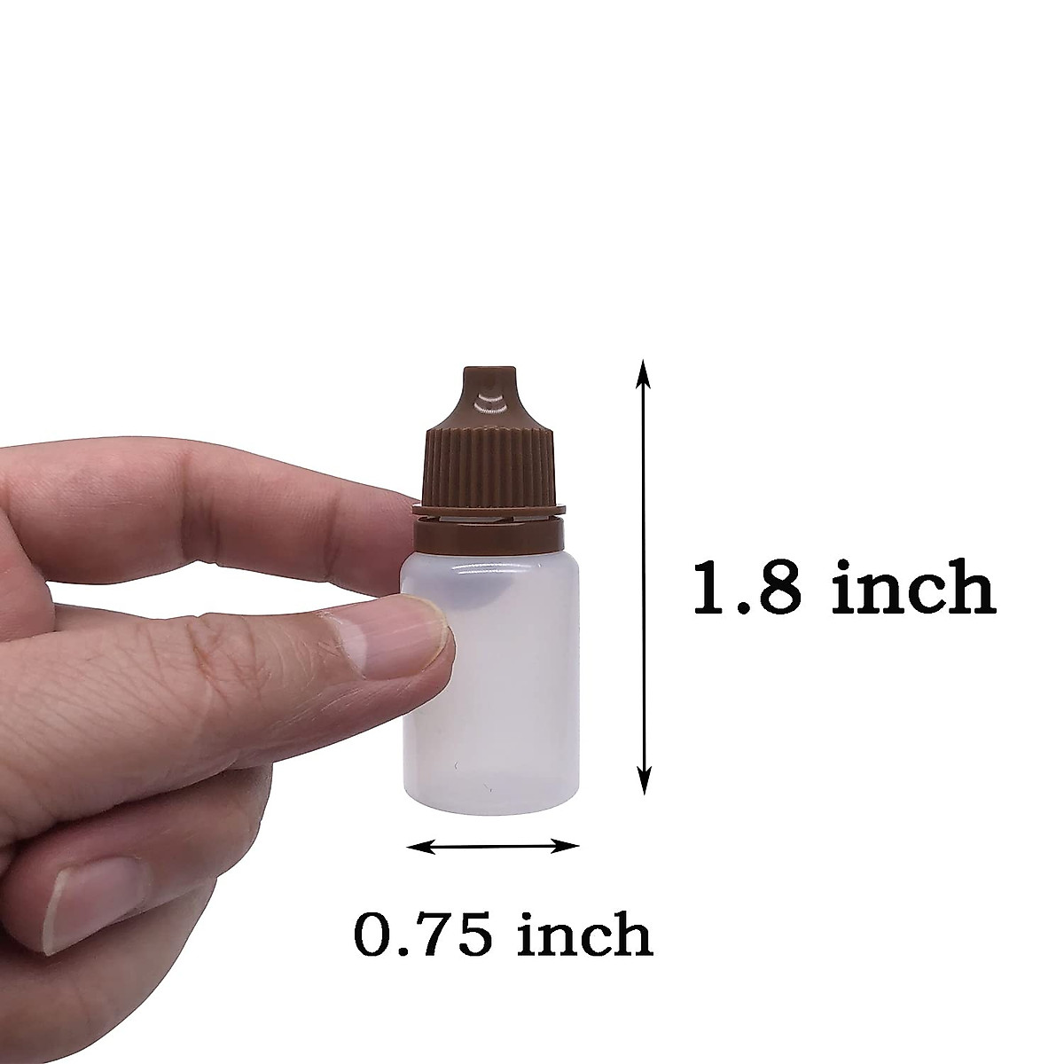 XXUOD 50 PCS 5ml Plastic Squeezable Eye Liquid Dropper Bottles with Childproof Cap