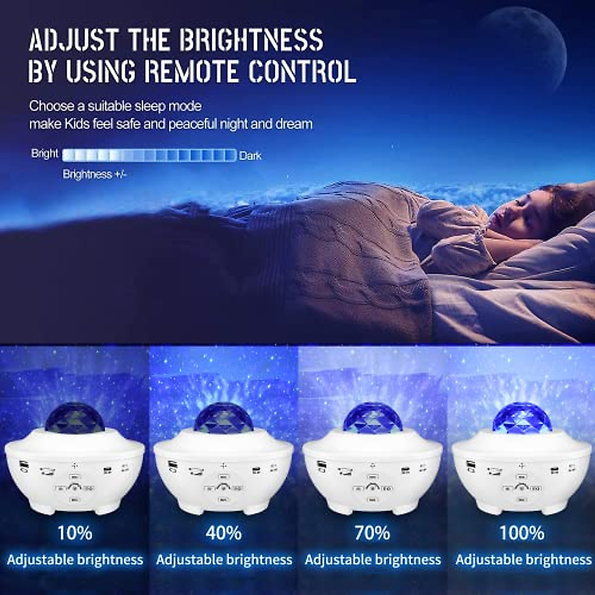 NAZHUA Star Projector,Galaxy Projector,Starry Night Lamp,Ocean Wave Projector Night Light w/ Music Player Bluetooth Speaker and Timer Remote Control Starlight for Birthday Christmas Gift, White