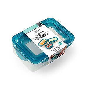 Handy Gourmet Flexi-Top Reusable Containers, BPA Free - Rectangle, Set of 3