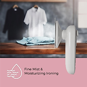 Pursonic Mini Portable Electric Iron with Quick Warm-Up, 60ml Water Tank - Small & Lightweight Ironing Board for Home & Travel - Fine Mist Travel Iron Mini with Steam