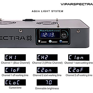 VIPARSPECTRA Timer Control Dimmable 165W LED Aquarium Light Full Spectrum for Grow Coral Reef Marine Fish Tank LPS/SPS