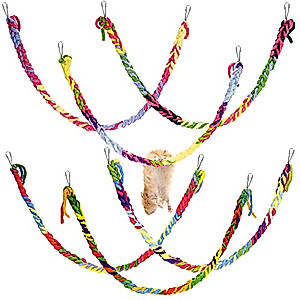 jiebor 6Pcs Sugar Glider Toys Cage Accessories Hanging Climbing Rope for Rat Ferret Hamster Parrot Small Birds Animal