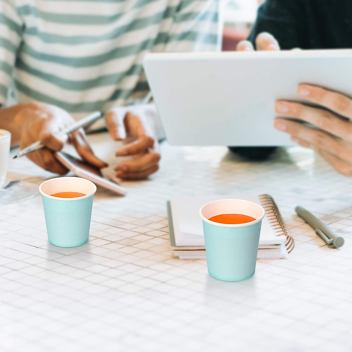 AOZITA [210 Pack] 3 oz Paper Cups, Sky Blue Mouthwash Cups, Disposable Bathroom Cups, Espresso Cups, Paper Cups for Party, Picnic, BBQ, Travel, and Event