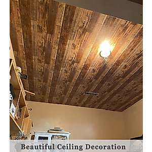 Hopeak Faux Wood Wallpaper, Peel and Stick Self-Adhesive Vinyl Decorative Wallpaper Removable 17.7 x 118 Inches,Brown