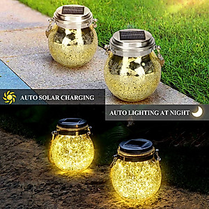 JXDLSQ Solar Lantern Outdoor Waterproof,2 Pack Hanging Sloar Lights Outdoor with 30 LED Outdoor Lantern Decorative Lights for Home Decorations,Garden,Patio,Deck Court,Backyard,Pathway