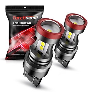 Torchbeam 7440 7443 LED Bulb Xenon White 6000k T20 Wedge 7441 7444 992 Backup Reverse Light LED Bulbs with Projector（Pack of 2）