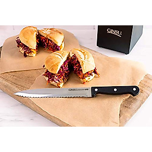 Ginsu Kiso 14-Piece Black Knife Set with Natural Block - Dishwasher Safe and Always Sharp