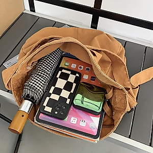 Micmores Crossbody Bags for women, Large Hobo Bag Canvas Messenge Tote Handbagr for Travel Work Shopping(Off White)