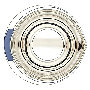 Ayesha Curry Kitchenware Pantryware Stainless Steel Nesting Mixing Bowls Set, 3 Piece, Silver with Color Accent Handles