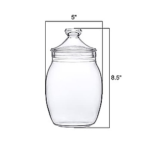 Amazing Abby - Katherine - Acrylic Bathroom Canister (52 oz), Plastic Apothecary Jar for Vanity, BPA-Free and Shatter-Proof, Great for Bath Sponges, Shower Balls, Loofah Pads, and More