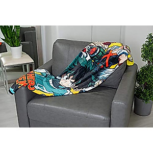 JUST FUNKY My Hero Academia Superheroes Lightweight Fleece Throw Blanket | 45 x 60 Inches