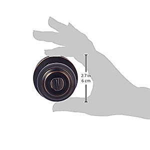 Amazon Basics Bedroom/Bathroom Door Knob With Lock, Classic, Oil Rubbed Bronze