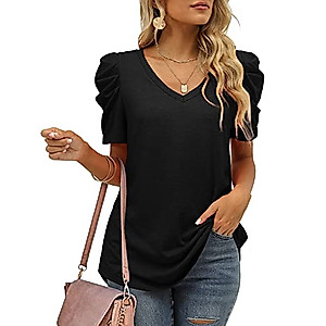 Womens Summer Tops Black Shirts for Women Oversized T Shirts Casual Loose Fit XXL