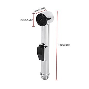 Handheld Bidet Spray Attachment for Toilet - Portable Chrome Plated Shattaf Sprayer with ABS Handheld Shower - Cleans and Refreshes Easy to Install - Personal Solution-size1