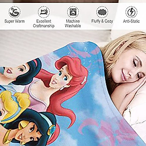 Soft Anime Cozy Flannel Blanket Princesses Couch Sofa Lightweight Cartoon Bed Plush Throw Blanket. 40"X50"