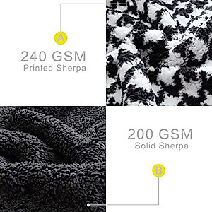 Betsey Johnson- Throw Blanket, Ultra Soft Plush Sherpa Home Décor, Reversible All Season Bedding (Houndstooth Black, 50 x 60)