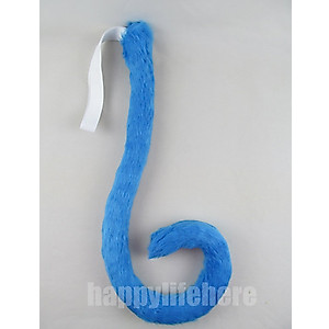 Happylifehere Long Fur Cat Ears and Cat Tail Set Halloween Party Kitty Cosplay Costume Kits (Sky blue)