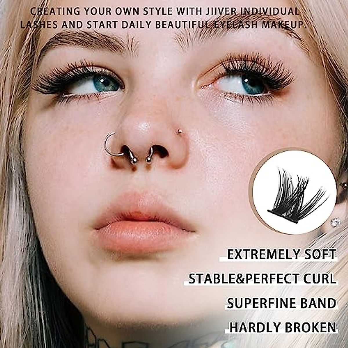 JIIVER Lash Clusters, 168pcs Eyelash Clusters D Curl Cluster Lashes Wisps, DIY Lash Extensions10-12-14-16-18mm, Volume Cluster Lashes that Look Like Extensions(JV09+18, D Mix)