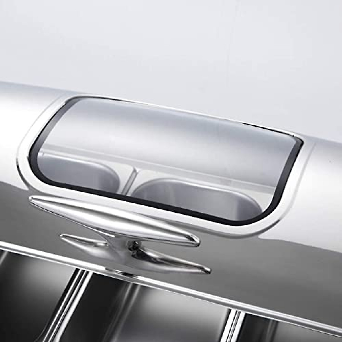 UZOURI 9L Stainless Steel Chafing Dish Set Buffet Silver Catering Warmer Set, Rectangle Chafing Dish Set, for Buffet Catering Kitchen Party(Size:Single Grid) (Double Grid)