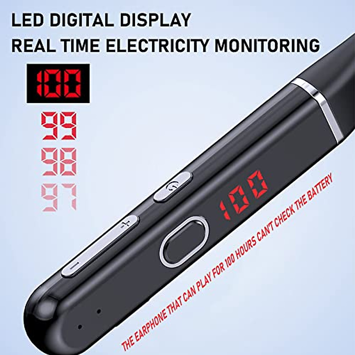 MIANHT Stereo Earbuds Earphone Waterproof Headset for Work Travel Bluetooth Sport Headphones Wireless High-Power Bluetooth Earphones Neck-Mounted Earphones