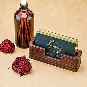 MaxGear Business Card Holder Wood Business Cards Holder for Desk Business Card Display Holder Desktop Business Card Stand for Office,Tabletop - Rectangle 2 Pack