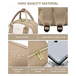 LOVEVOOK Mini Backpack Purse for Women, Small Backpack Bag, Light Weight Stylish Backpack for Daily Travel, Khaki-Beige-Light brown