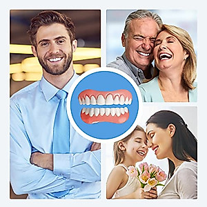 Fake Teeth, 2 PCS Veneers Dentures Socket for Women and Men, Dental Veneers for Temporary Tooth Repair Upper and Lower Jaw-13