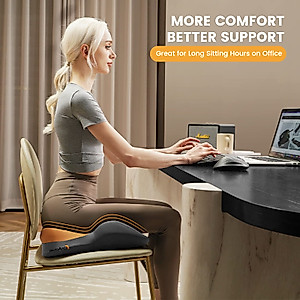 ProtoArc Ergonomic Seat Cushion, ComfortX SC Pressure Relief Chair Cushions for Long Hours Sitting, Extra-Dense Memory Foam & Gel Butt Pillow for Office, Home, Car Seat, Tailbone, Coccyx, Sciatica