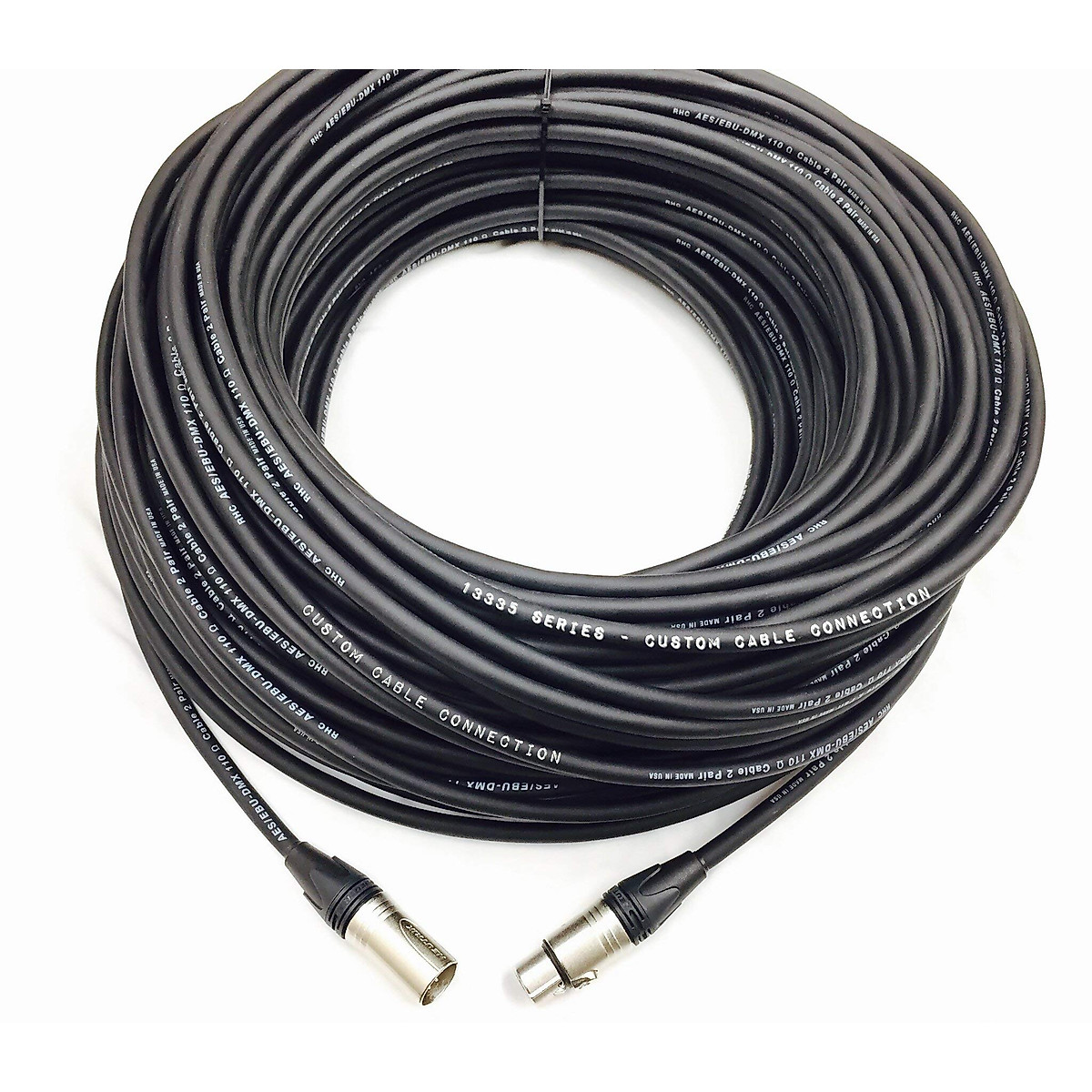 125 Foot 5-Pin XLR 24 AWG (Gauge) DMX512 Data Cable Male to Female for stage lighting, LED Uplights, DJ Lights and DMX512 Controller- made by Custom Cable Connection