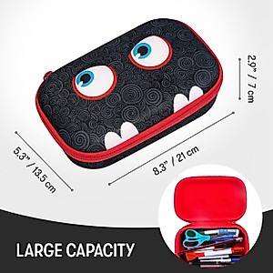 ZIPIT Wildlings Pencil Box for Kids | Pencil Case for School | Organizer Pencil Bag | Large Capacity Pencil Pouch (Black)