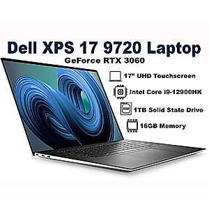 Dell XPS 17 9720 Laptop17.0-inch UHD Touchscreen Display - Intel Core i9-12900HK - 16GB Memory - 1TB SSD - GeForce RTX 3060 - Intel Killer Wi-Fi 6 - Windows 11 Pro - Platinum Silver - New