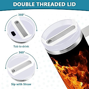 Caikeny Insulated Tumblers with Lid and Straw Basketball Sports 30 oz Reusable Stainless Steel Cup Water Fire Water Bottle Coffee Travel Tumbler Mug for Women Men