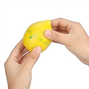 Kitchen Timer,60 Minutes Cooking Timer, Cute Craft Lemon Classroom Timer with 360° Rotating Countdown, Durable Mechanical Lemon Reminder, Kitchen Timer Clock for Kids Teachers Adults
