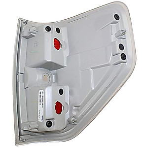 Evan Fischer Driver Side Tail Light Compatible with 2009-2014 Ford F-150 Styleside Red Lens Chrome Trim CAPA