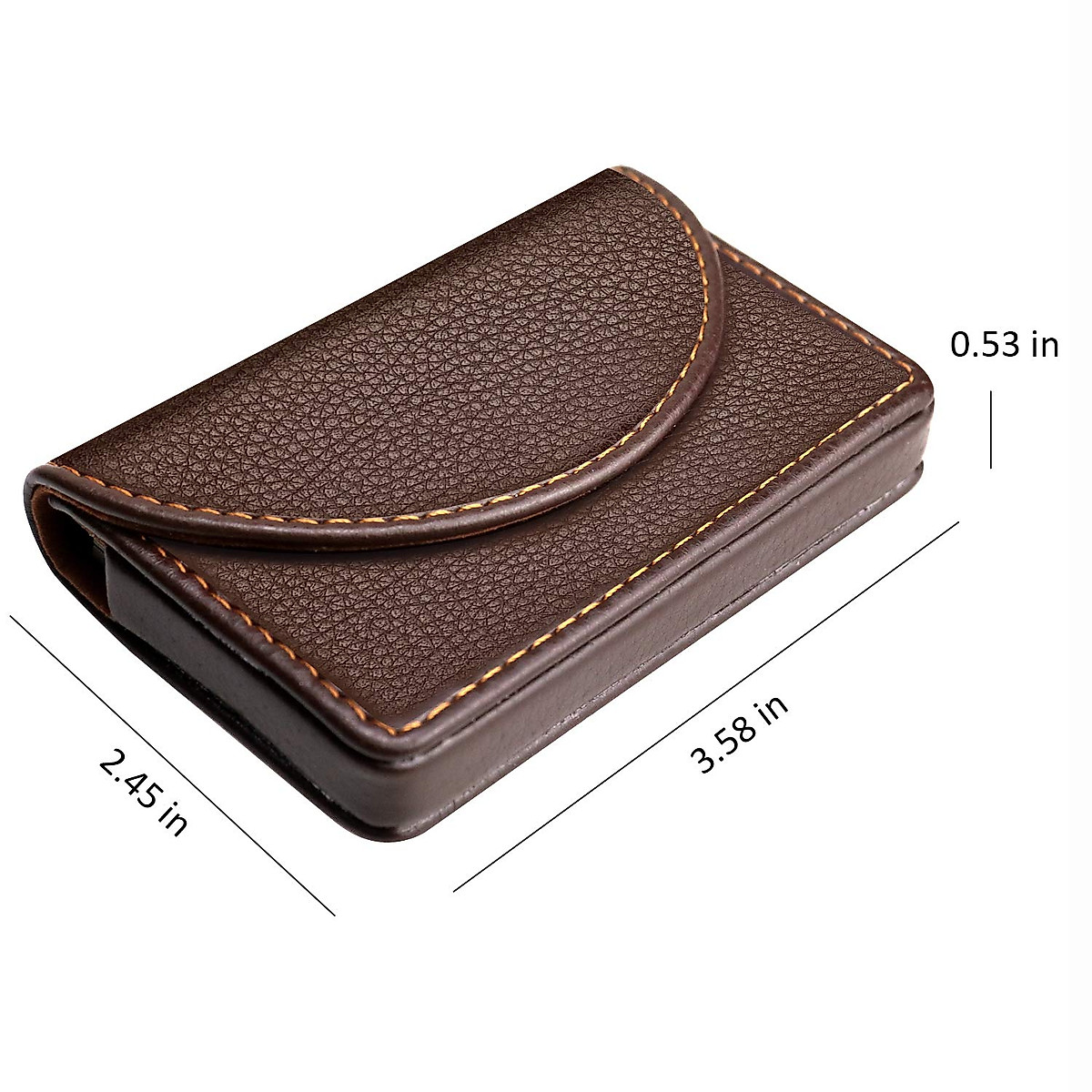 Ocadux Leather Business Card Holder Case for Men or Women Pocket Business Card Wallet Name Card Case Holder with Magnetic Shut, Holds 25 Business Cards, Coffee