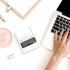 Jetec Mini Cat Laptop Toy Pocket Mirror Cat Laptop 3.7 x 2.5 Inch Tiny Fake Computer Compact Mirror for Dollhouse Pet Travel Makeup Decoration(White)