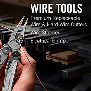 LEATHERMAN, Wave Plus Multitool with Premium Replaceable Wire Cutters, Spring-Action Scissors and Nylon Sheath, Stainless Steel