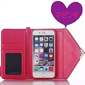 Glow Co., Ltd. 404-1-02 iPhone 11 with Strap, Multi-Functional Storage, Notebook Type Case, Magenta, Tempered Glass & Stylus Pen Included