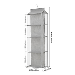 Remittur 8 Grids in 1 Pack Hanging Purse Handbag Organizer with Double Zippers, Visible Purse Organizer for Closet, Fully Enclosed Purse Storage Holder, Hanging Closet Organizer for Purses, Bags