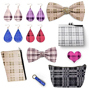 HYANG Matte Bronzing Embossing Grid Blue PU Faux Leather 1 Roll 12"X53"(30cmX135cm), Faux Leather Very Suitable for Crafts Making Leather Earrings, Bows, Handbag ，Sewing