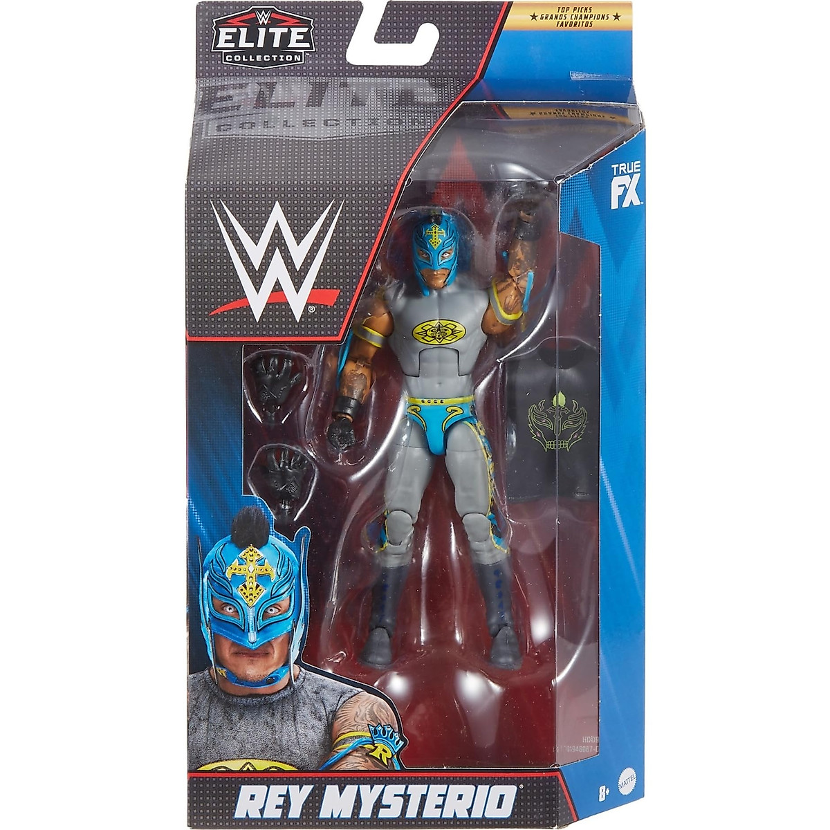 Mattel WWE Elite Collection Top Picks Action Figure & Accessories Set, Rey Mysterio 6-inch Collectible with Articulation & Interchangeable Parts