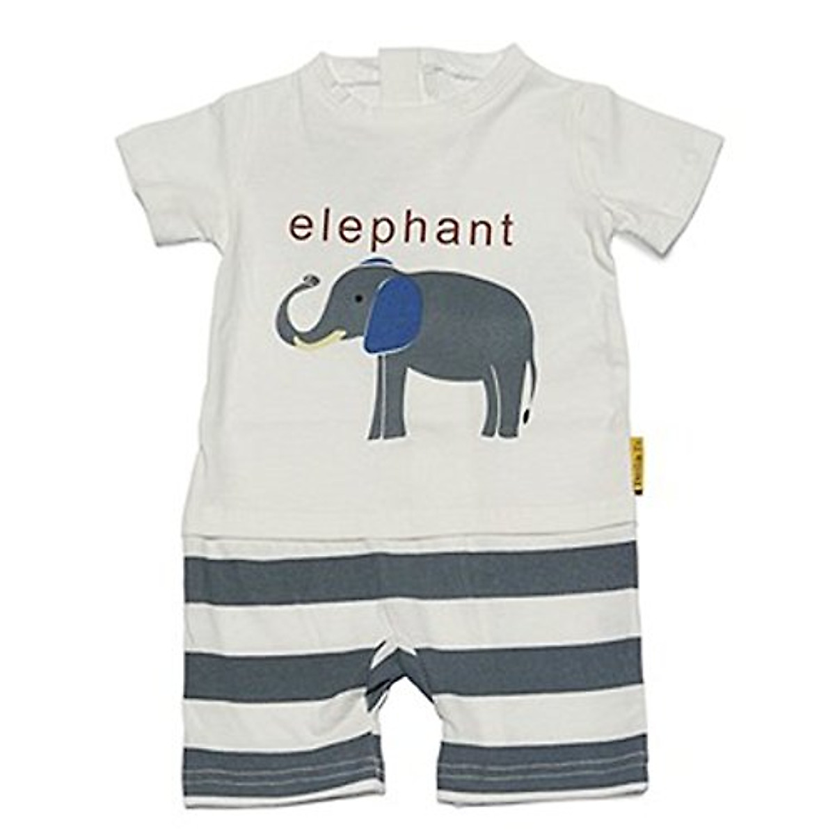 Terrible 2's One-Piece Toddler Elephant Romper with a Back Zipper in White/Gray (5T, White/Gray)