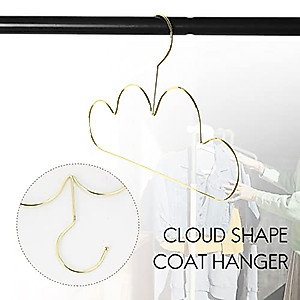 Pteanecay Coat Hangers for Kids,Gold Cloud Shape Metal Hangers Infant & Toddler Closet,11.8 * 7.7 * 0.2inch,10 PCS