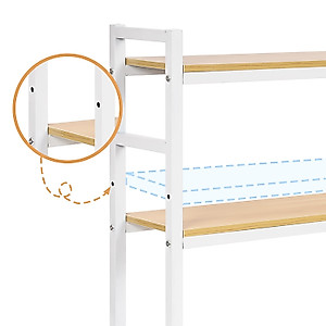 uyoyous Computer Desktop Bookshelf 2-Tier Multipurpose Wood Desk Hutch Bookcase for Computer Desk with Adjustable Shelf Display Rack Organizer, White