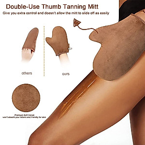 CeleCily Self Tanning Mitt Applicator - 3 in 1 Tanning Mitts Self Tanner Mitt Applicator Self Tanning Glove for Self Tan Mit Sunless Tanner Mitt Self Tanner Glove With Thumb Ultra Soft Spray Tan Mitt