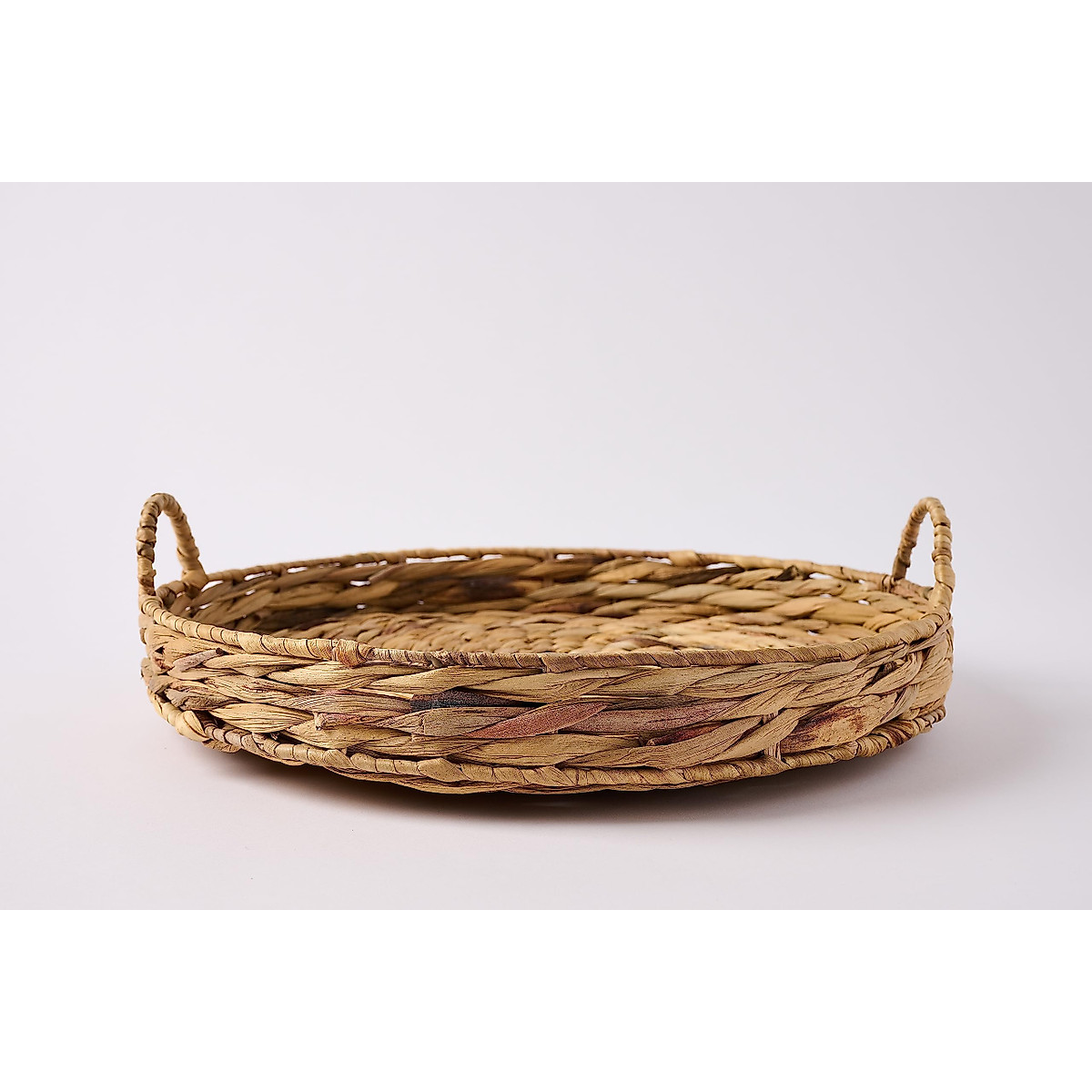 Mud Pie Hyacinth Tray Lazy Susan, 2" x 16 1/2" dia, Brown