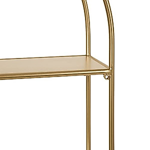 Kate and Laurel Monroe Modern Arched Wall Shelf, 18 x 31, Gold, Decorative 3 Tier Floating Wall Shelves with Glamorous Finish and Robust Storage Capacity