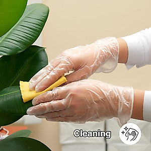 KAYGO Disposable Vinyl Gloves, 100 pack Powder Free Latex Free, 3 Mil,Idea for Home, Cleaning and Food, Clear, KG310,L