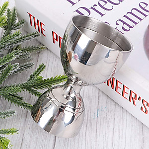 Hemoton Barware Stainless Steel Commercial 2oz. / 1oz. Bell Style Measuring Jigger Bar Tool- Brushed Finish, One Jigger (Silver)