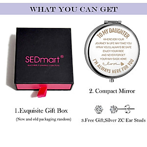 sedmart Daughter Gifts from Mom and Dad,Christmas Birthday Gift for Daughter Adult or Girls,Mother Daughter Gifts Compact Mirror